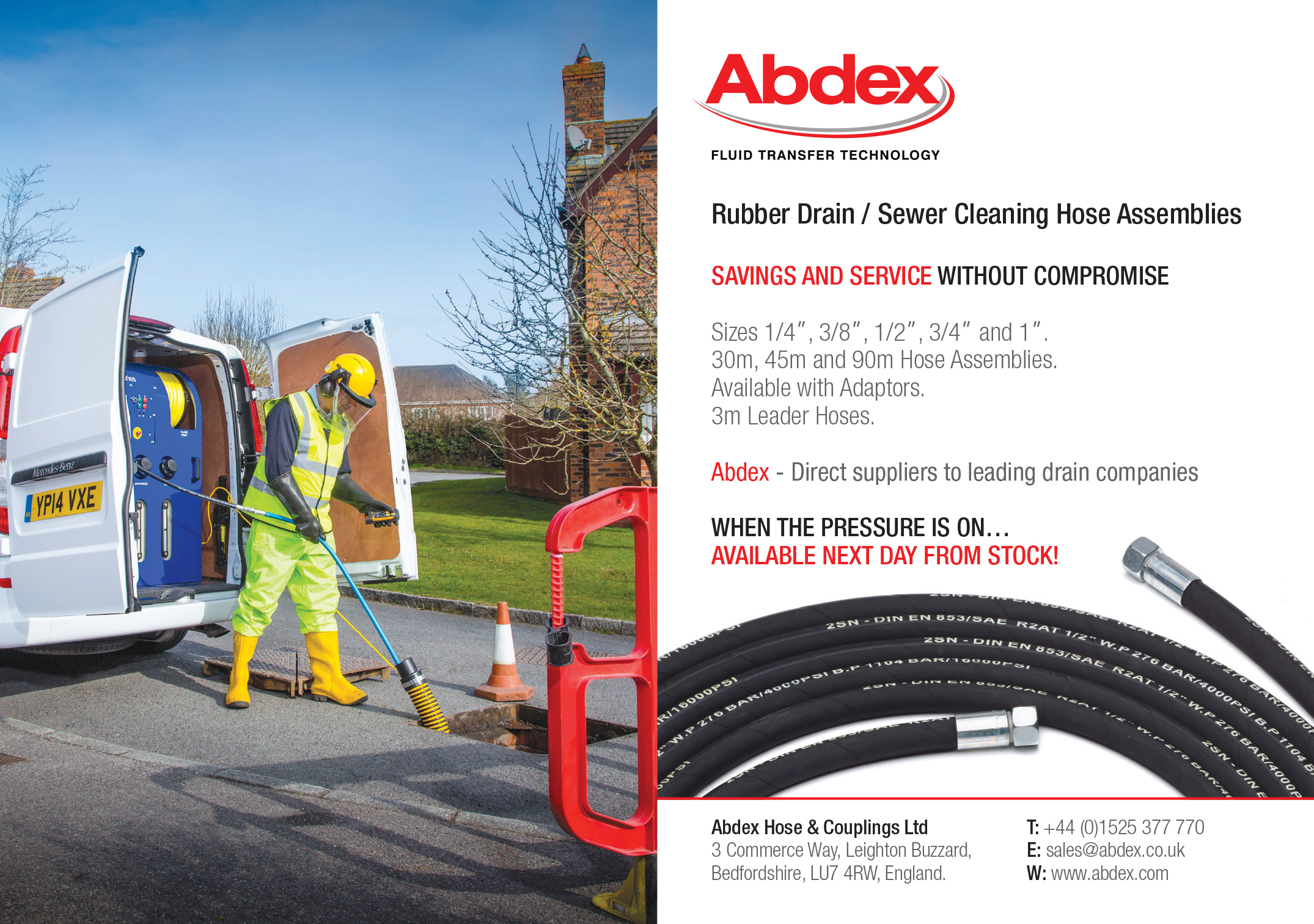 Rubber Drain and Sewer Jetting Hose Assemblies | Abdex
