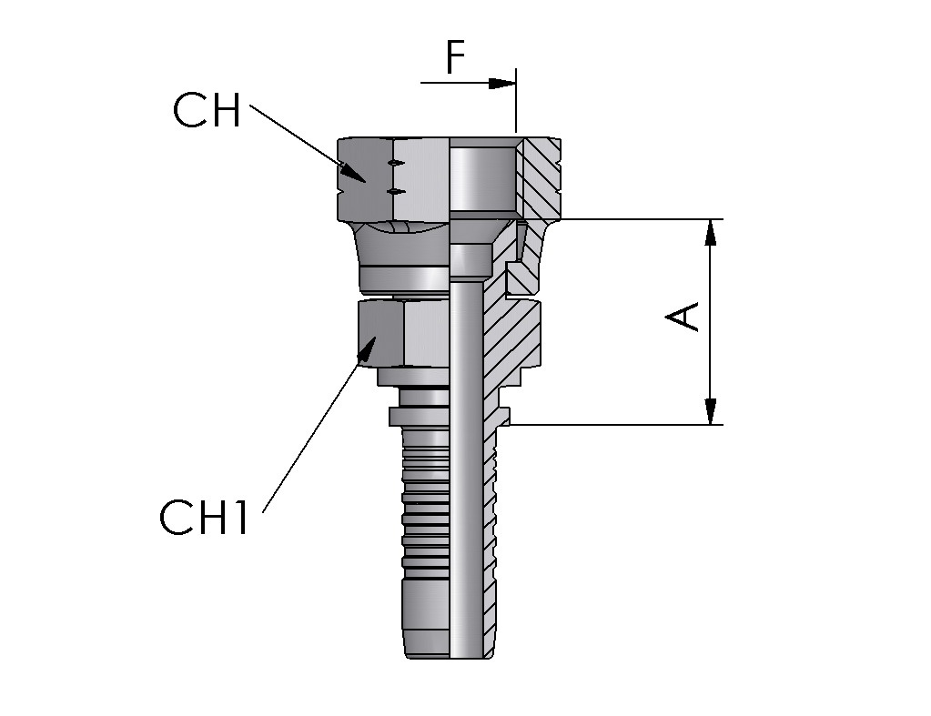 JIC FEMALE DOUBLE HEX, 37° CONE Hydraulic Fitting